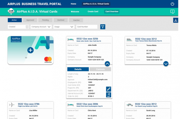 AirPlus lancia A.I.D.A. Virtual Cards